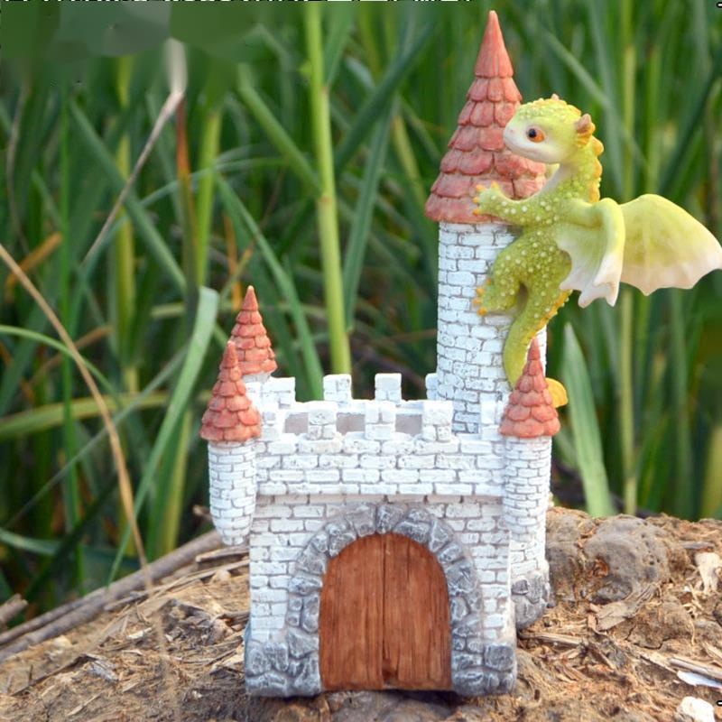 Mini Kawaii Dragon Figure Sculpture Garden Potted Plants Ornaments ...