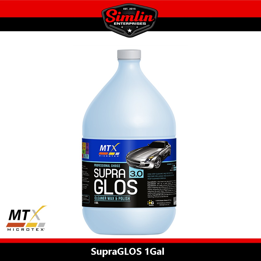 SupraGLOS 1 Gal 3800g Microtex MTX Cleaner Wax & Polish Supra Series ...
