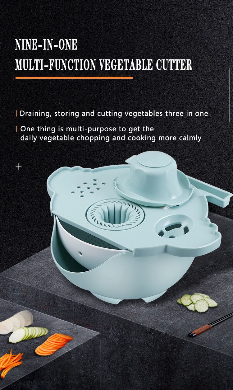 KATELV 9 In 1 Vegetable Cutter Manual Carrot Chopper Potato Grater Food ...