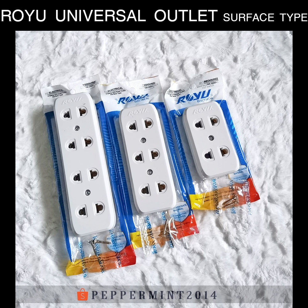 Royu Surface Type Convenience Outlet 2 gang REDOU102 3 gang REDOU103 4 ...