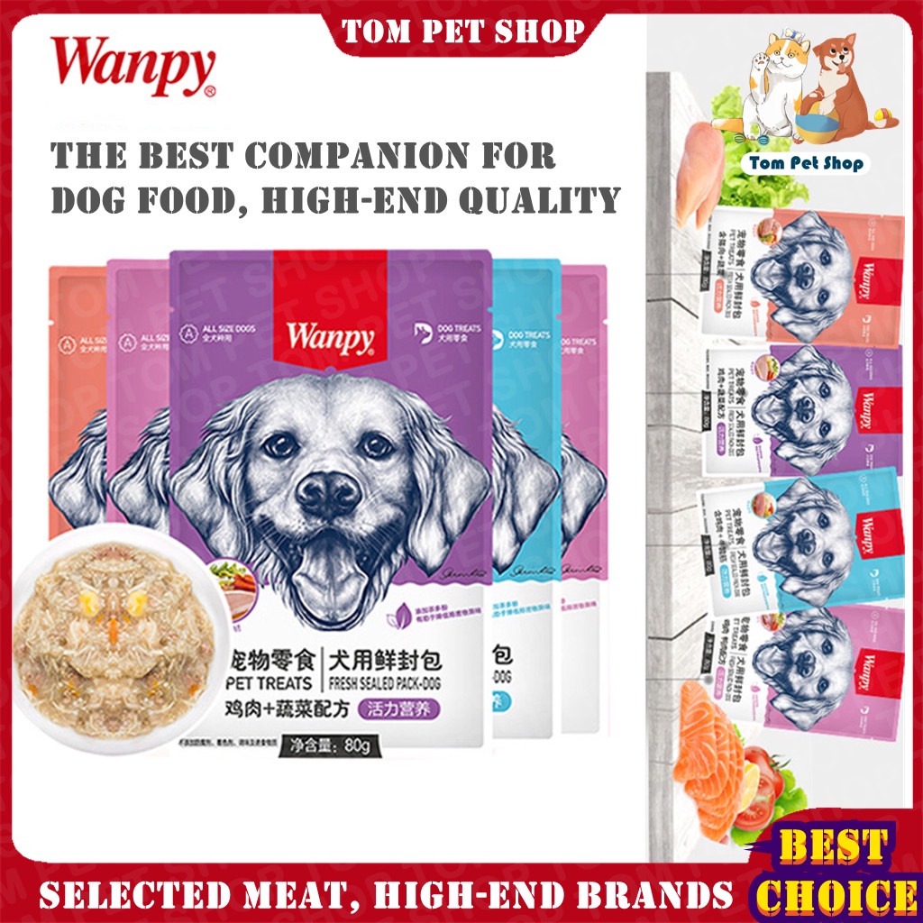 Wanpy 80g Dog Snacks Dog Food Fresh Meat Packed High Quality Dog Wet ...