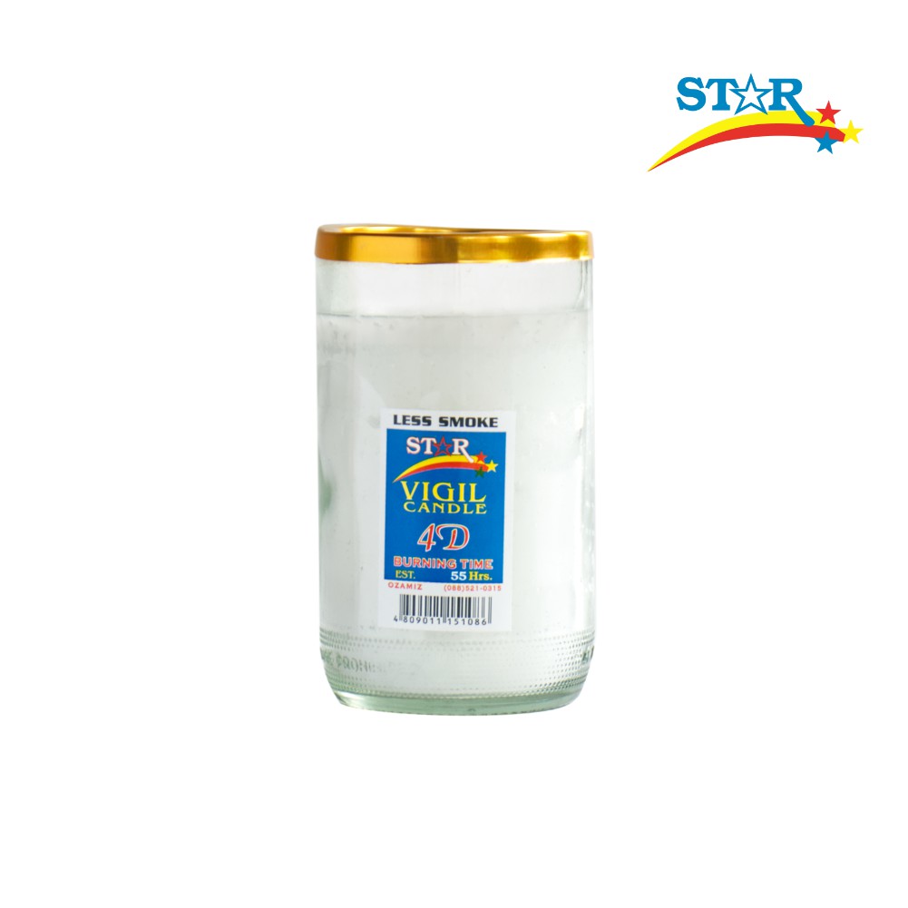 Star Vigil Candle 4D with Glass [Less Smoke] | Shopee Philippines