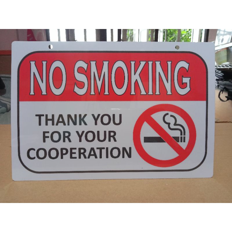 NO SMOKING Hard PVC Signage 7.8x11 inches | Shopee Philippines