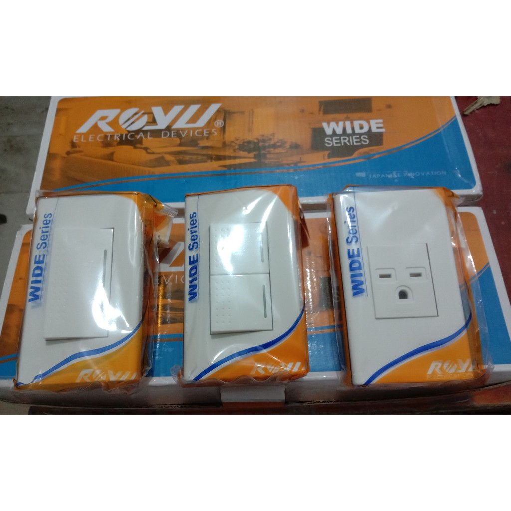 ROYU WIDE SERIES SET ( 10 PCS PER BOX ) Aircon Outlet set / Switch 1 ...