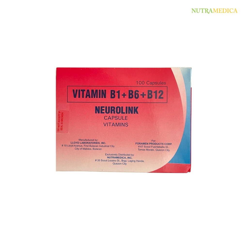Neurolink Capsule Vitamins I B1 I B6 I B12 I Supplement 100 Capsule/Box ...