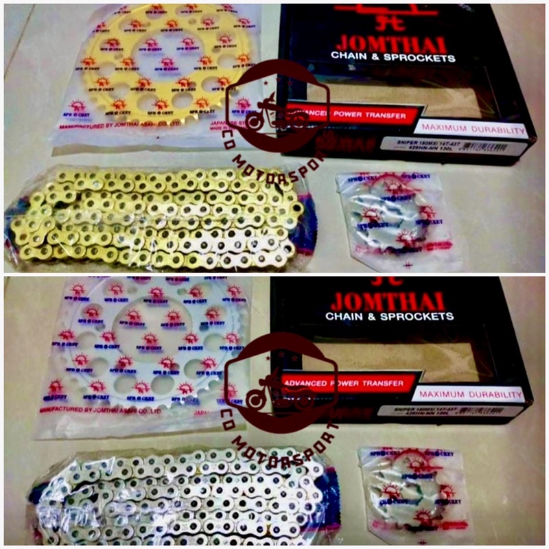 JOMTHAI Chain and Sprocket Set Chrome for Sniper 150 | Shopee Philippines