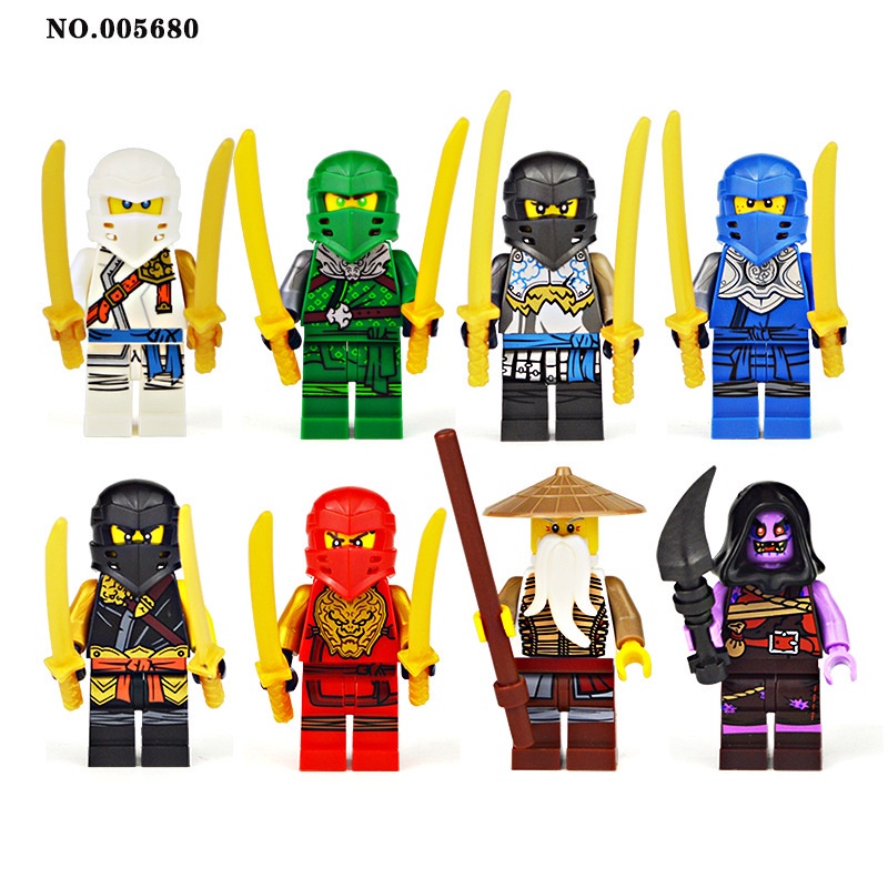 8pcs Blocks Toys Ninjago Minifigures 8 Ninja Figures Legoe Naruto ...