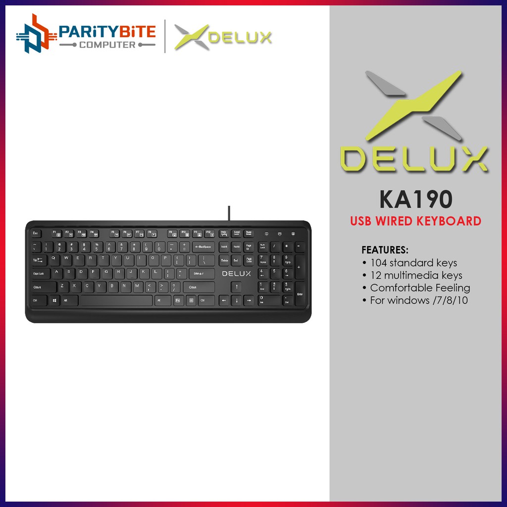 DELUX KA190 USB WIRED KEYBOARD | Shopee Philippines