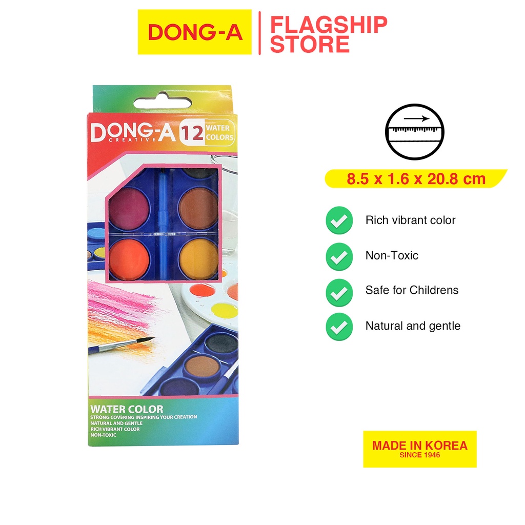 Dong-A Water Color Cake 12 colors 115592 | Shopee Philippines