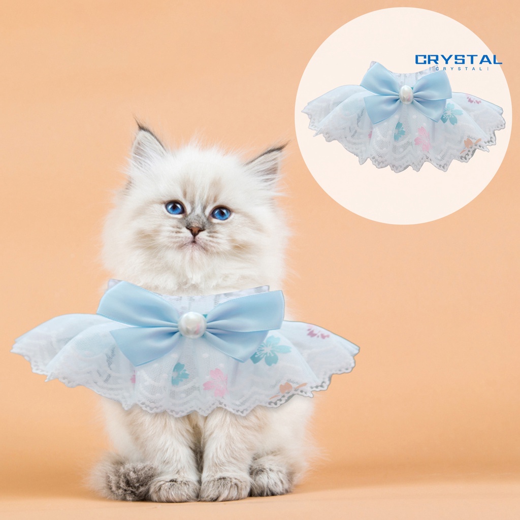 CRY.S Cat Bib Soft Touch Lovely Bandana Adjustable Bow Collar Bib Lace ...