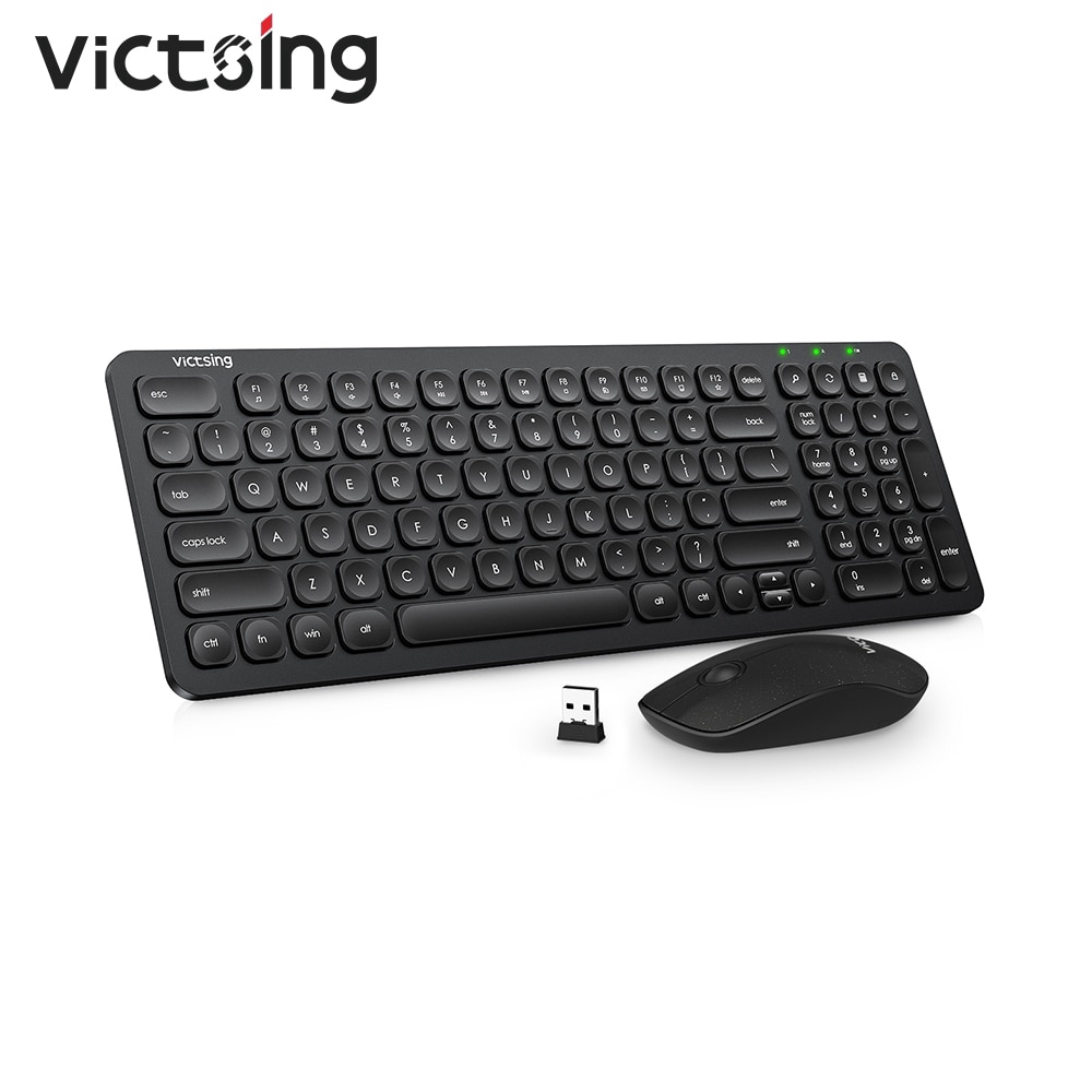 VICTSING PC238 2.4G Wireless Keyboard and Mouse Combo Ultra Slim ...