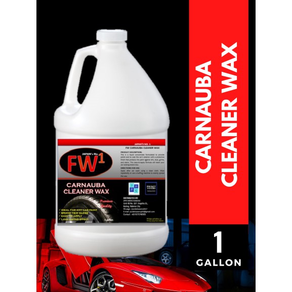 FW CARNAUBA CLEANER WAX 1 GALLON (Premium Polish Gloss Paint Shine Auto ...