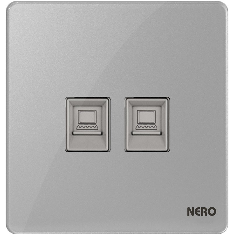 Nero LAN Cable Socket Dual CAT 6 Data Outlet PRECIOSA I9 Media ...