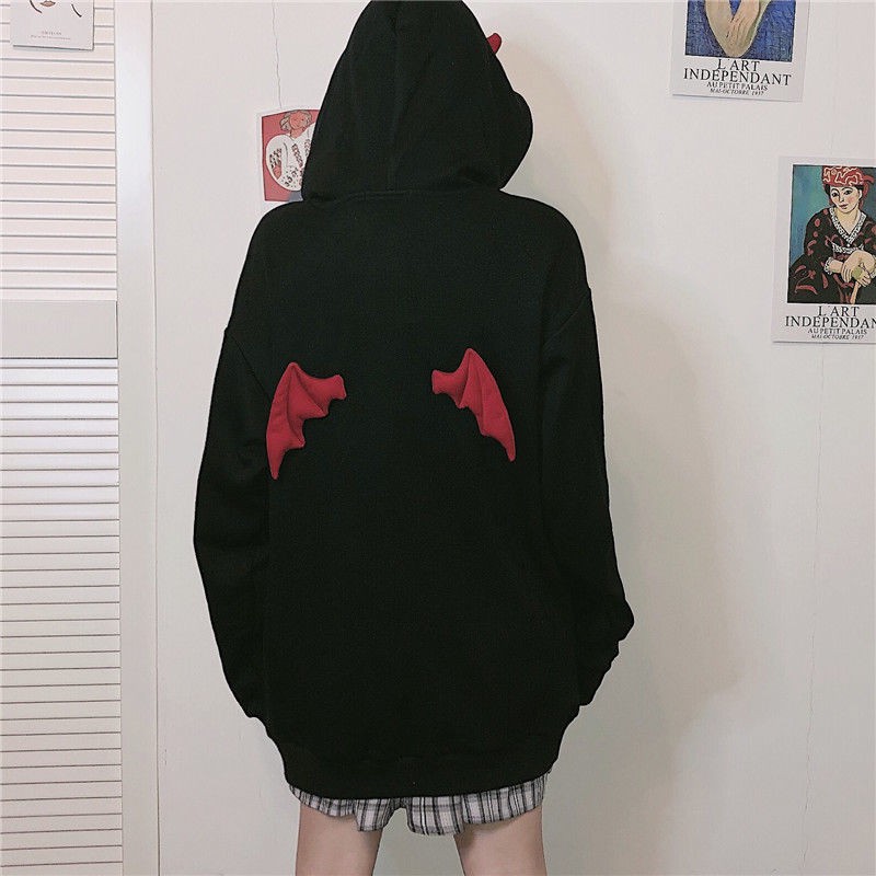 hoodies Autumn and winter dark little devil sweater cute female hooded ...