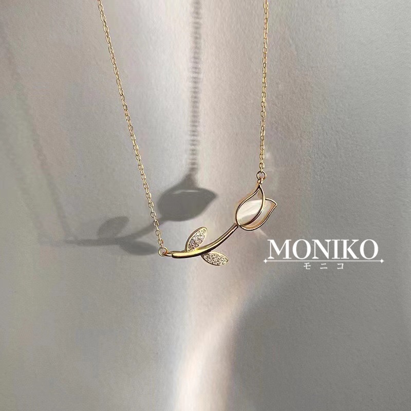 MONIKO Original Design 18k Gold/Silver/Rose Gold Tulip Pendant Necklace ...