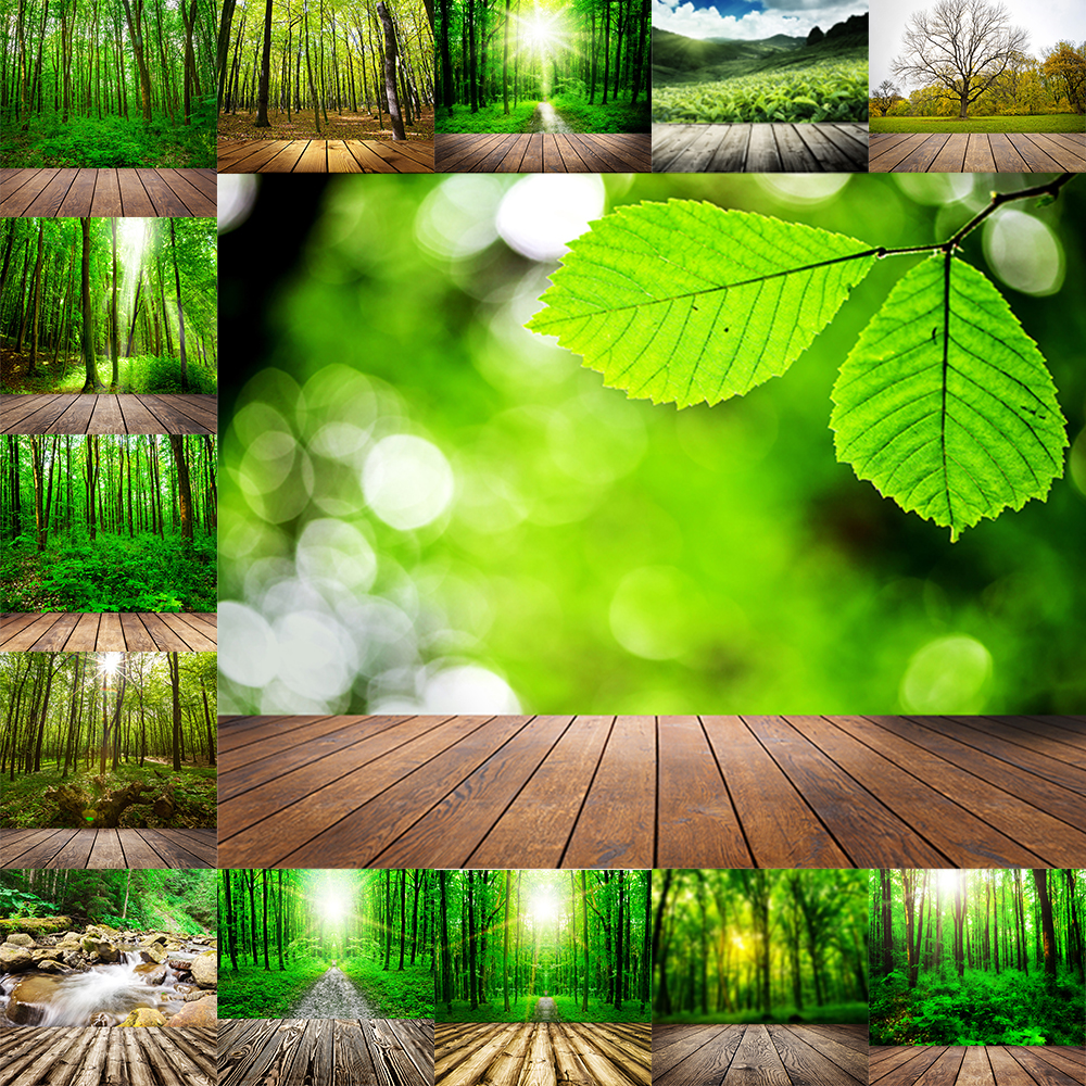 Green Forest Wood Floor Background Cloth Studio Photography Backdrop ...