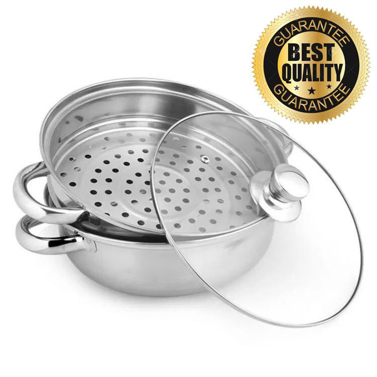 2 Layer 28Cm Steamer Pot Inox Cooking Pot Stainless Steel Stew Pot ...