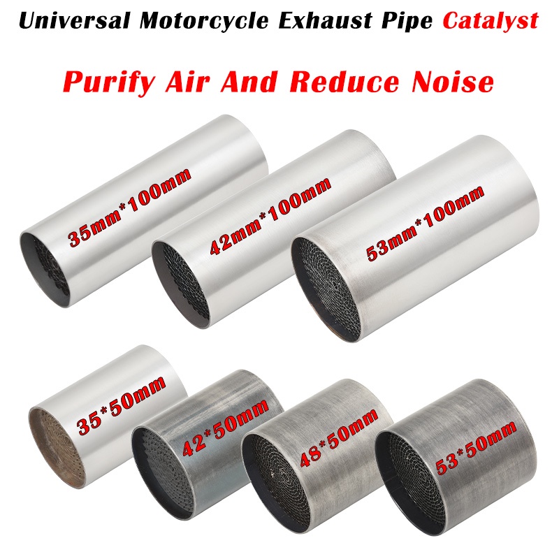 Universal 35mm 42mm 48mm 53mm Motorcycle Front Middle Pipe Catalyst DB ...