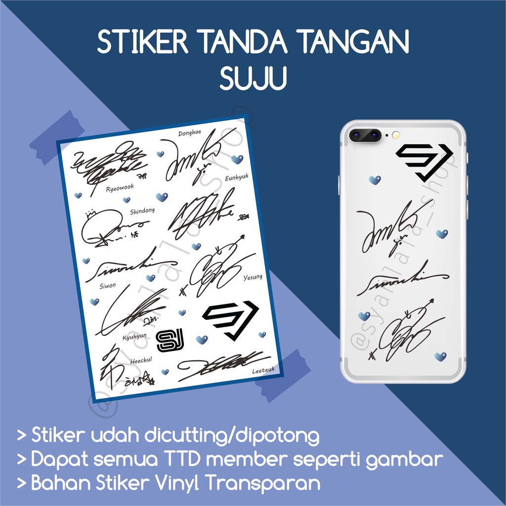 Kpop SUPER JUNIOR Signature Sticker (Unit) | Shopee Philippines
