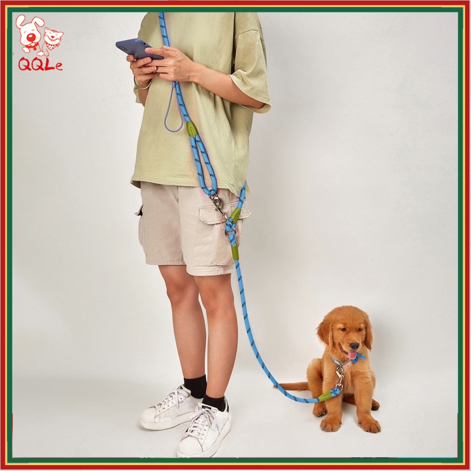 QQLe Free Hands Running Dog Walking Rope One For Two Multifunctional ...