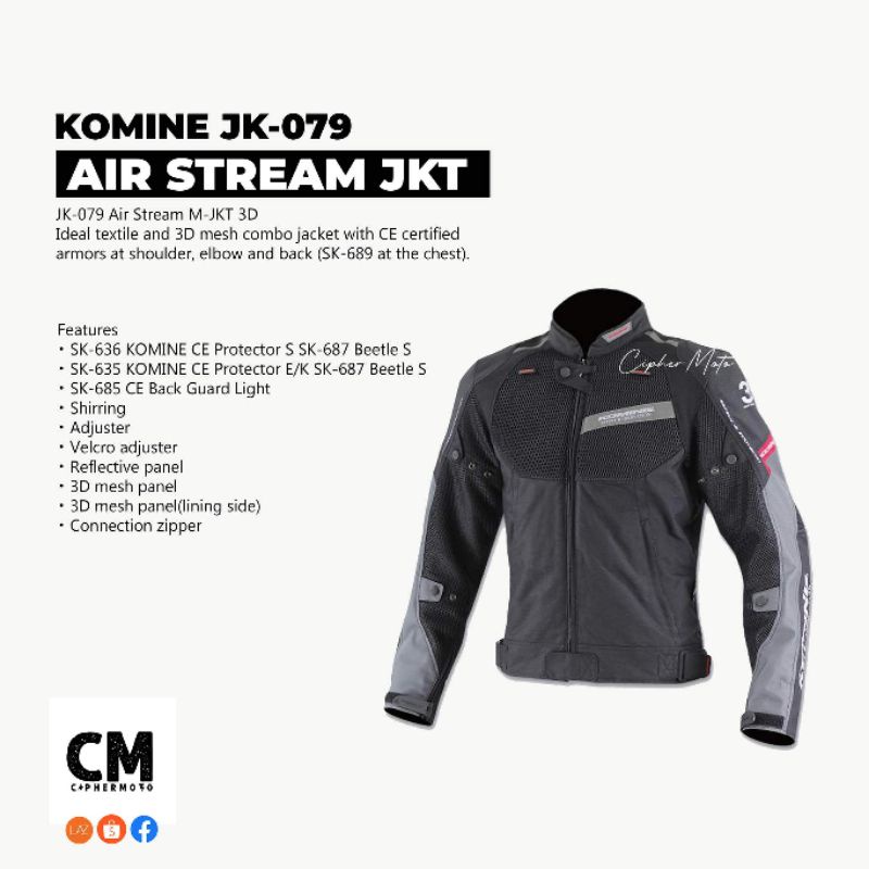 KOMINE RIDING JACKET - JK 079 JAPAN SIZING JUST ADD 1 OR 2 BASED ON YOUR SIZE | Shopee Philippines