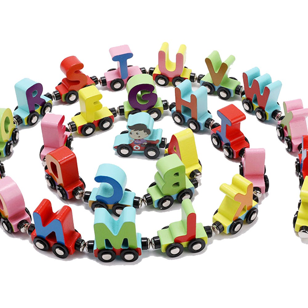 BABA Alphabet Letter Magnet Toy Train Number Counting ABC Magnetic Car ...