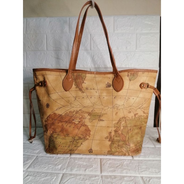Map Leather Tote Bag | Shopee Philippines