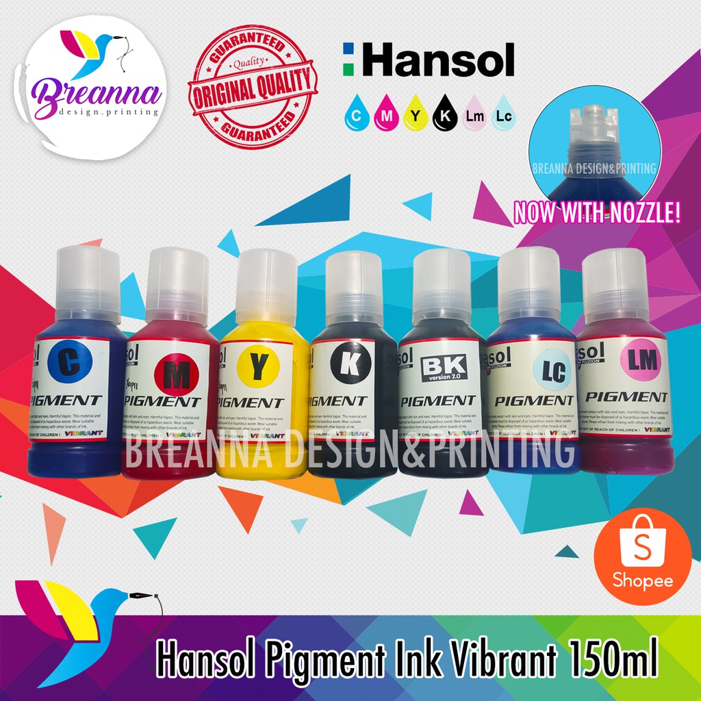 Hansol Pigment Ink Vibrant 150ml with nozzle | Shopee Philippines