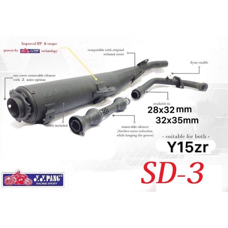 YYPANG Y15ZR / Y15 / Y150 EXHAUST SD3 28mm 32mm YY PANG STANDARD CUTTING | Shopee Philippines