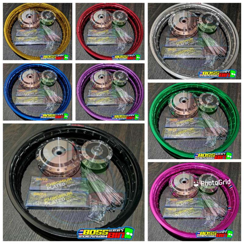 0Rimset Honda Click125 / Click150 Chrome Hub Chrome Spokes 1.4x17's l ...