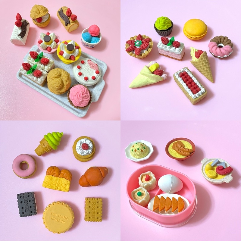 Puzzle Eraser Cute Detachable Food Dessert Meal Snack Eraser Set ...