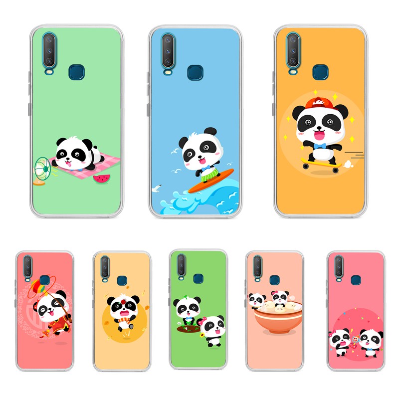 VIVO Y15 Y11 Y17 Y19 Y12 Cartoon Panda Soft TPU Phone Case cover ...