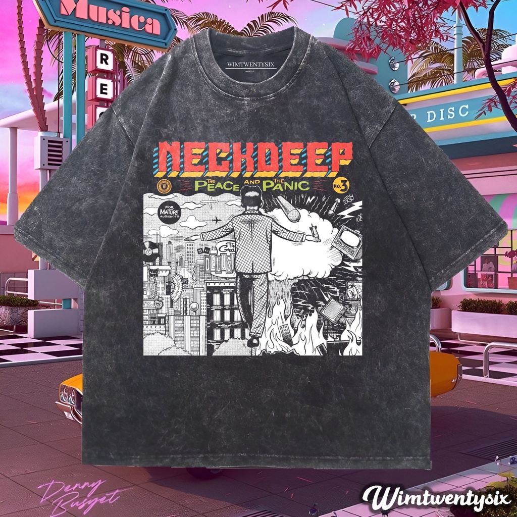 Kaos BAND NECK DEEP PEACE AND THE PANIC WASHING VINTAGE TEE (OVERSIZE ...