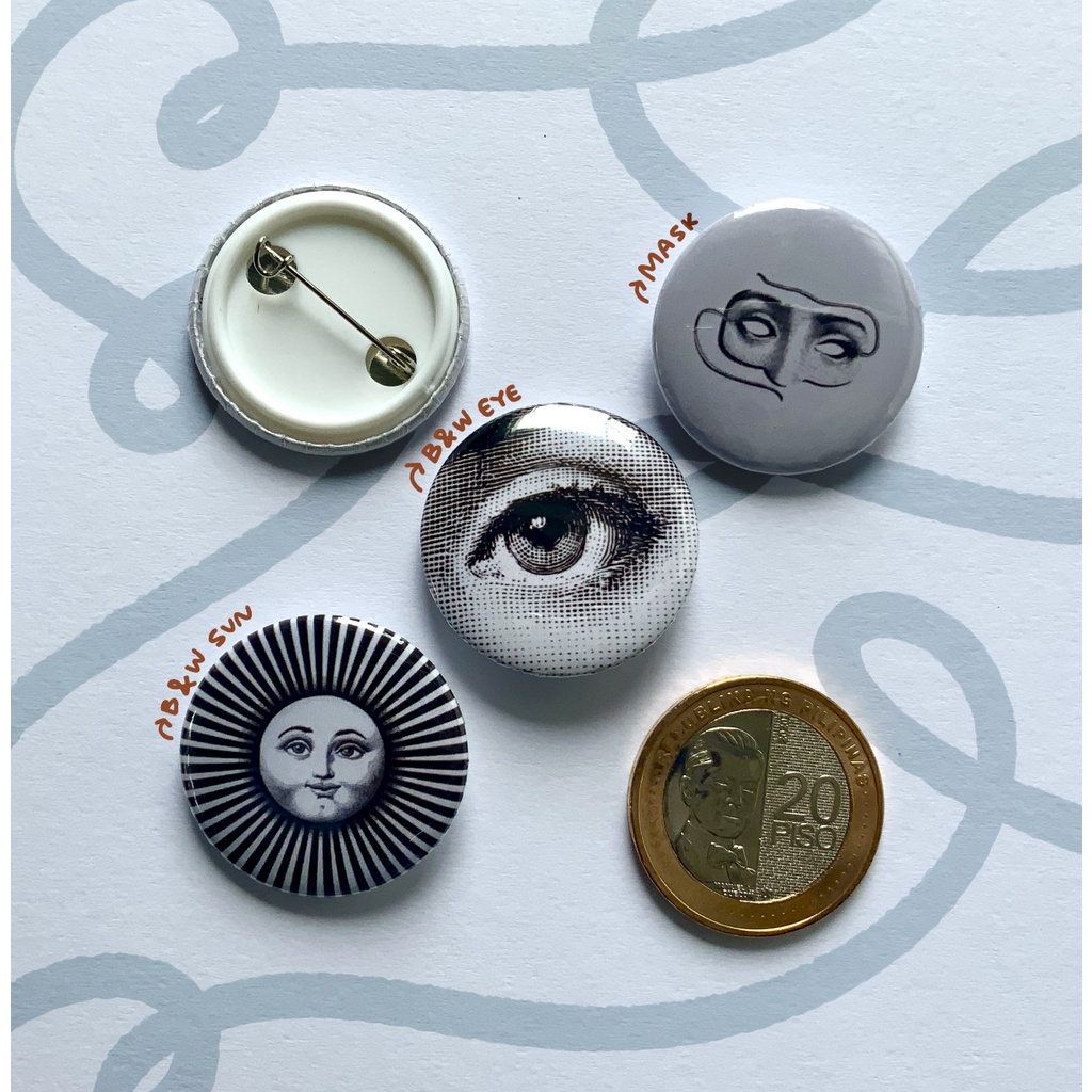Monochrome Aesthetic Button Pin | Badge Pin 1.25” | Shopee Philippines