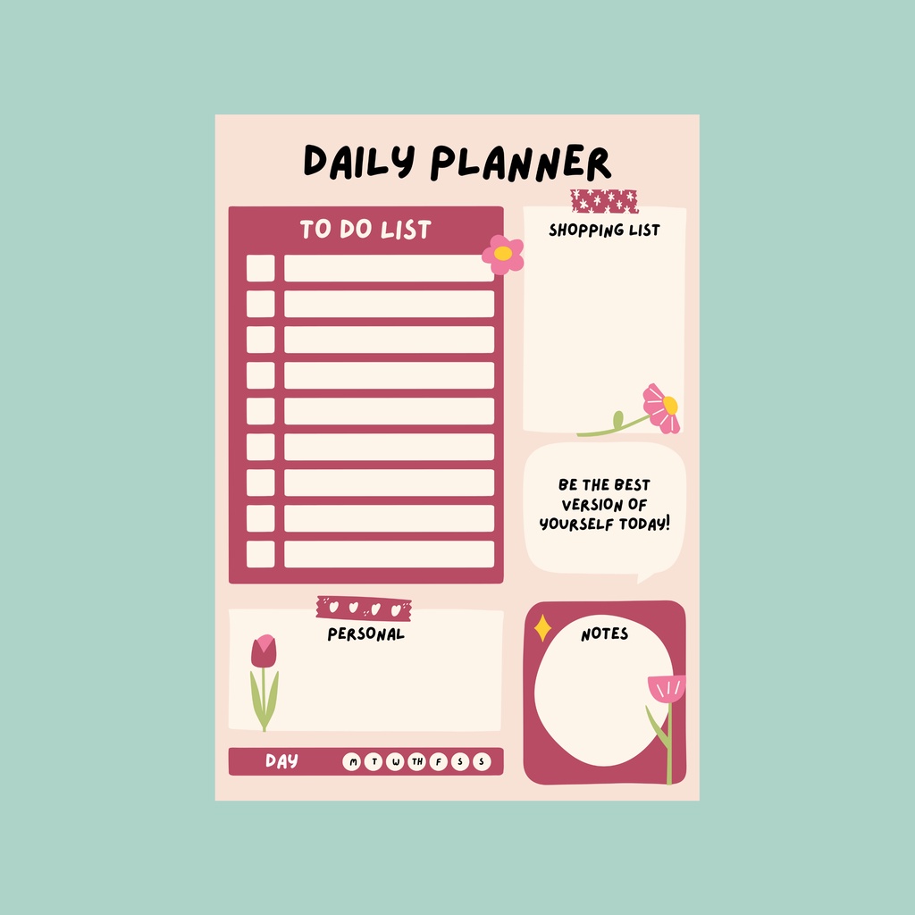 Reusable Daily Planner Board (laminated erasable) | Shopee Philippines
