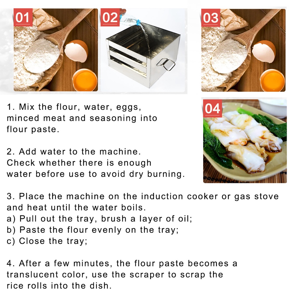 2 Layer Steamed Vermicelli Rice Roll Machine 201 Stainless Steel ...