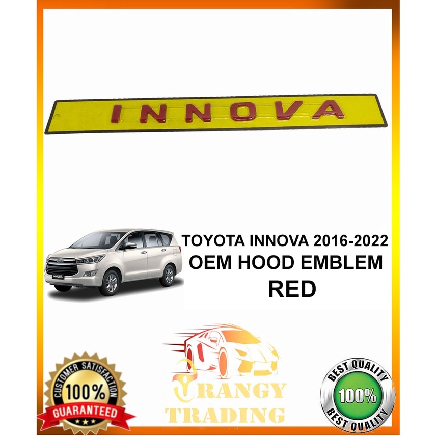 Toyota Innova 2016 to 2025 OEM Hood Emblem Red with Sticker guide 2017 ...