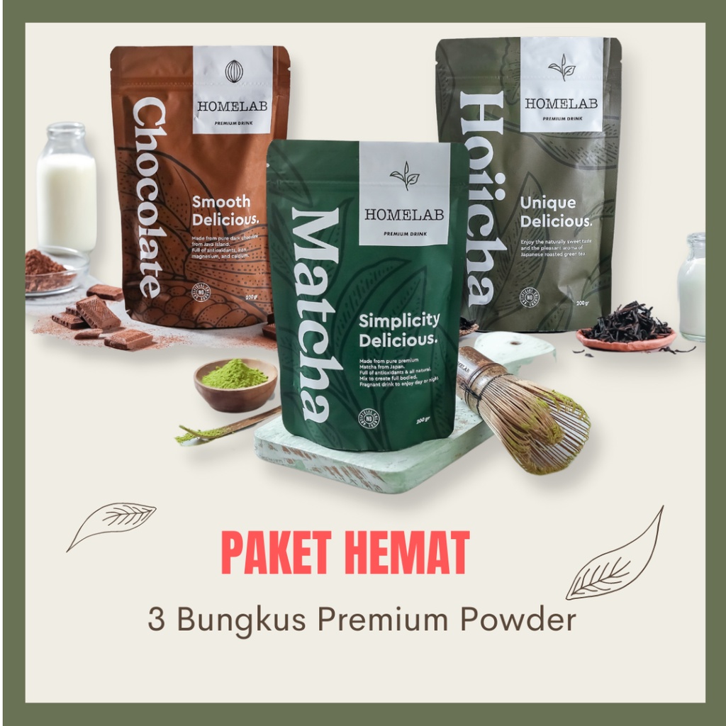 Homelab Matcha Powder Package Chocolate/ Hojicha/ (3 Packs Can Be Mixed ...