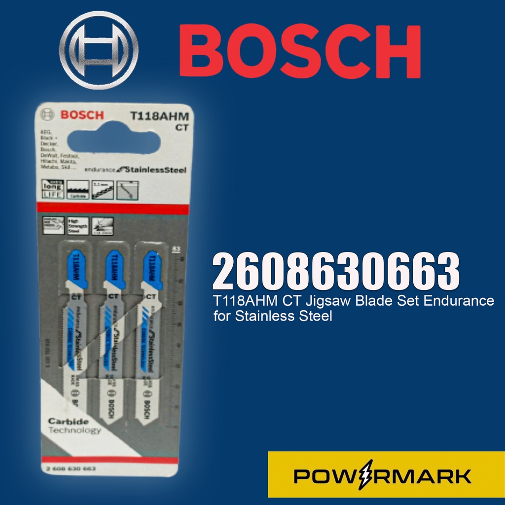 BOSCH 2608630663 T118AHM CT Jigsaw Blade Set Endurance for Stainless ...
