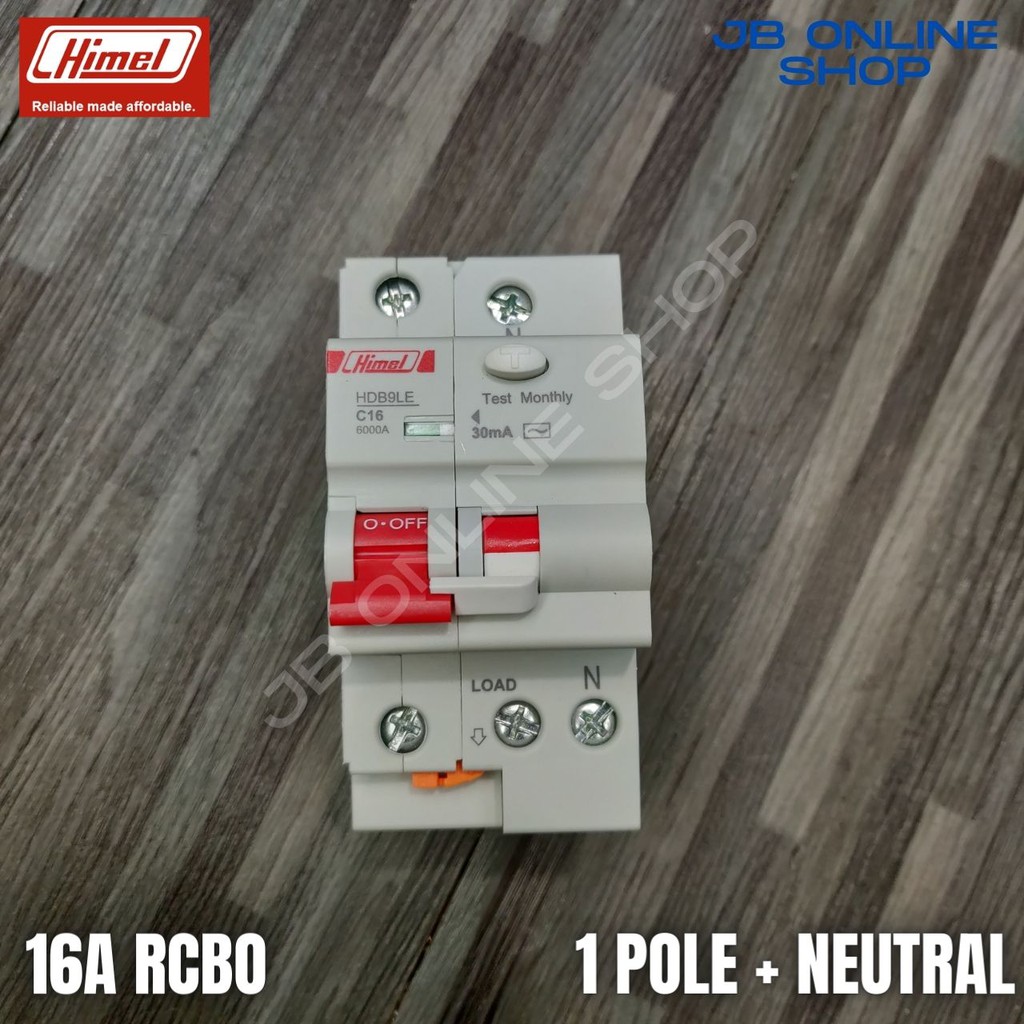 Himel Residual Current Operated Circuit Breaker (RCBO) 16A 1 Pole+Neutral | Shopee Philippines