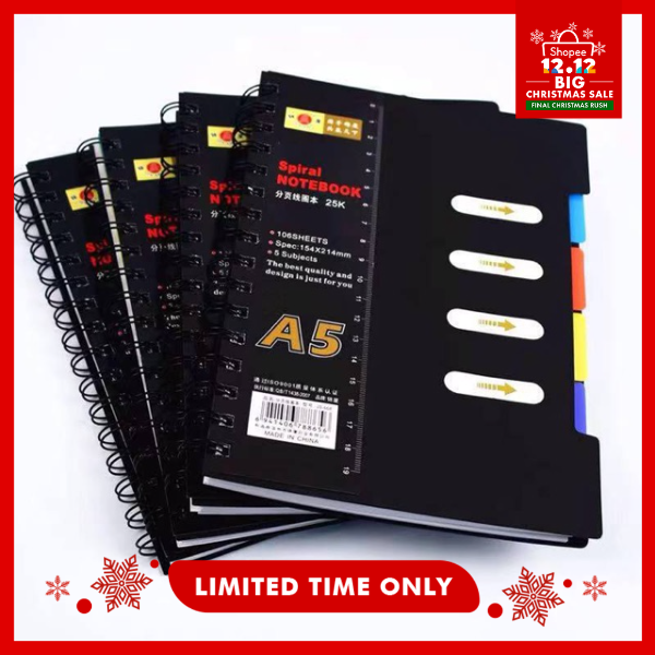 HOKKA A6/A5/B5 Binder Notebook With Color Card Classification Divider ...
