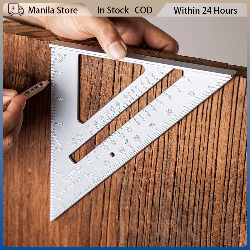 7 Inch Triangle Square Ruler Aluminum Alloy Speed Protractor Wood ...