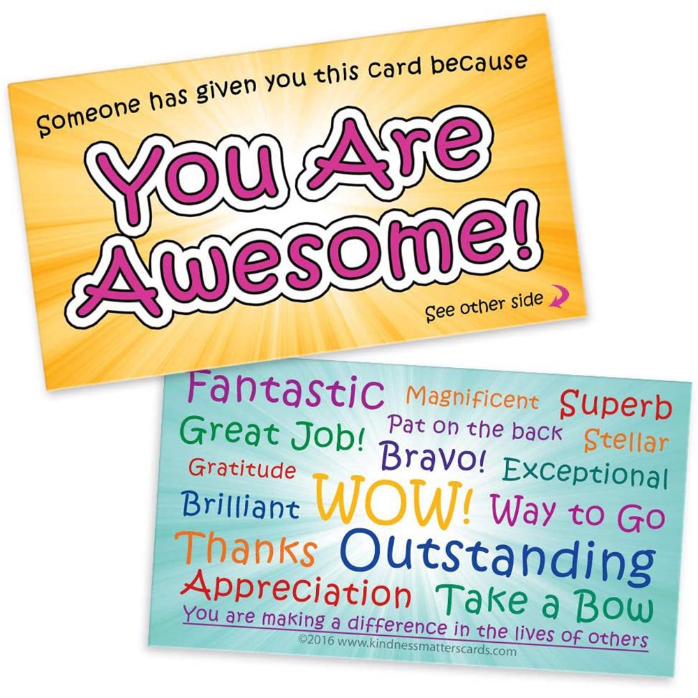 50pcs You Are Awesome Cards Postcards for Kids and Adults. Positive ...