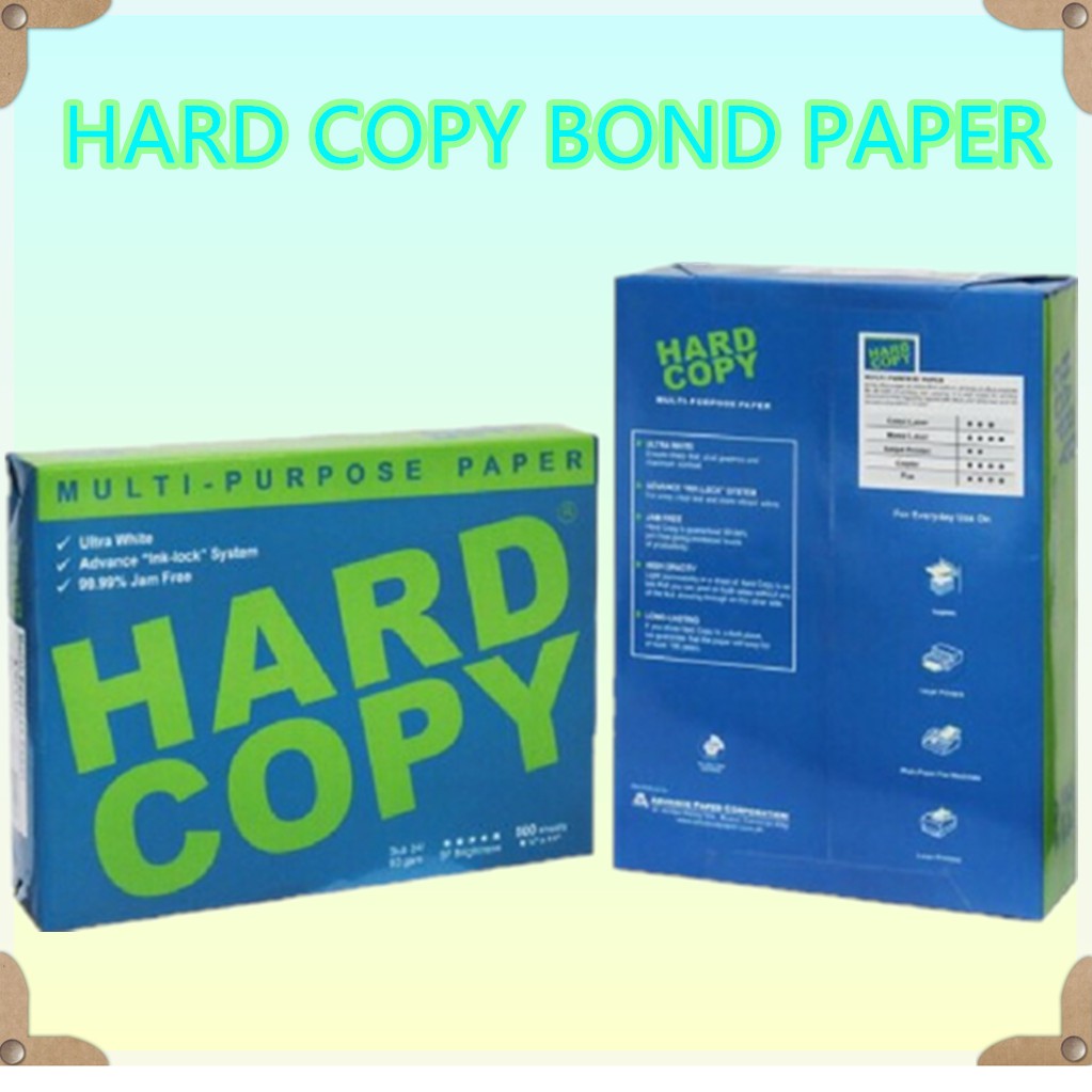 Hard Copy Bond Paper Short / A4 / Long 80gsm 500 Sheets Sub.24 | Shopee ...