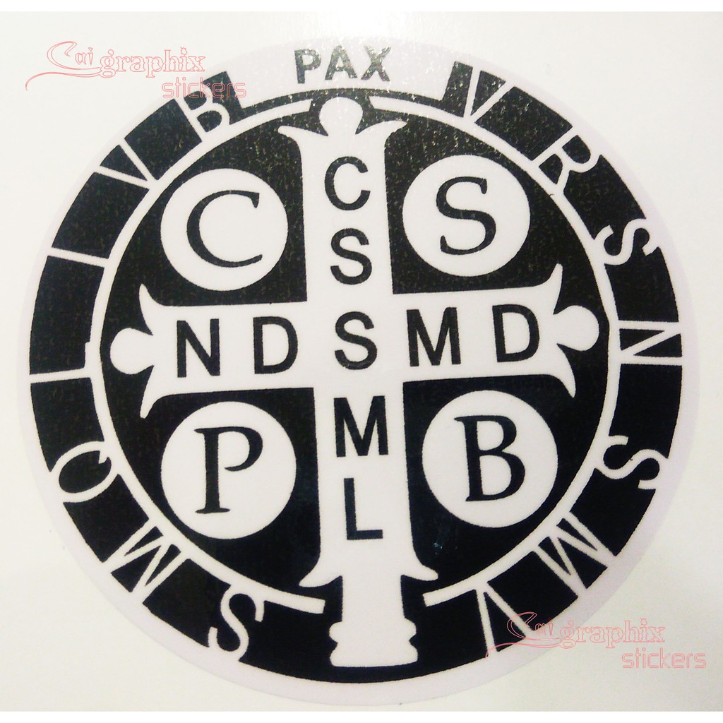 St Benedict Design 2 Customized Printed Vinyl Sticker | Shopee Philippines