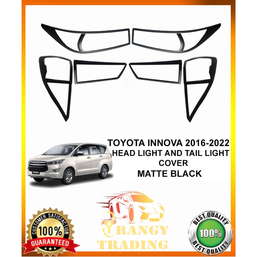Toyota Innova 2016 to 2024 Headlight and taillight cover matte black V2 ...