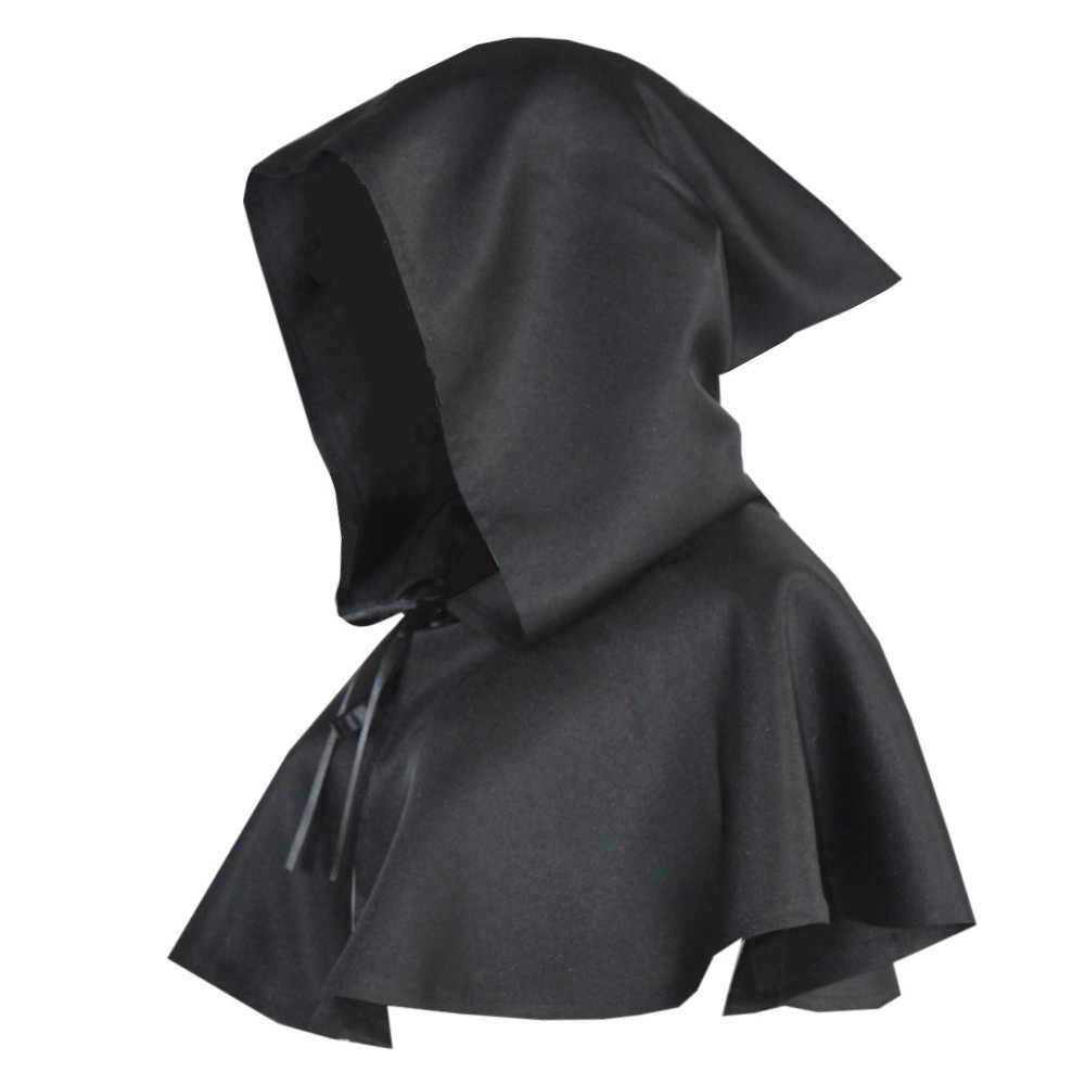 Halloween Cosplay Death Cape Short Hooded Cloak Wizard Witch Costumes ...