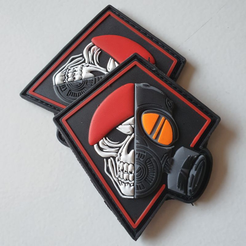 Pvc RUBBER PATCH KOPASSUS SKULL 3D LOGO embossed/ VELCRO RUBBER EMBLEM PATCHES | Shopee Philippines