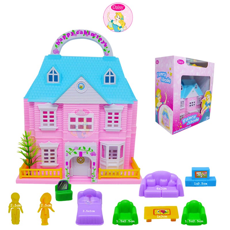 Daisy Toys Fancy Abode Dollhouse w/ Accessories (A0748DA) Raion Doll ...