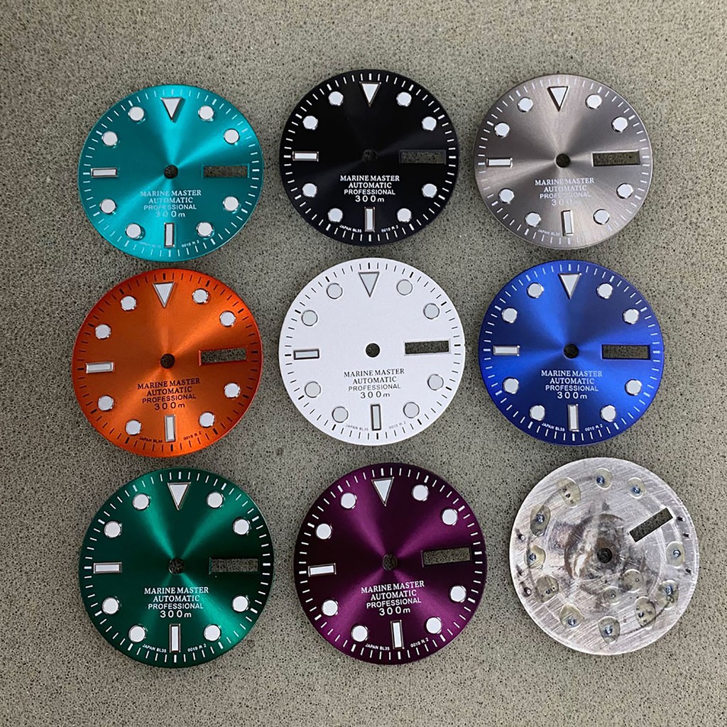 29mm Watch Dial Dual Calendar Sun Pattern Luminous Dial for NH36A ...